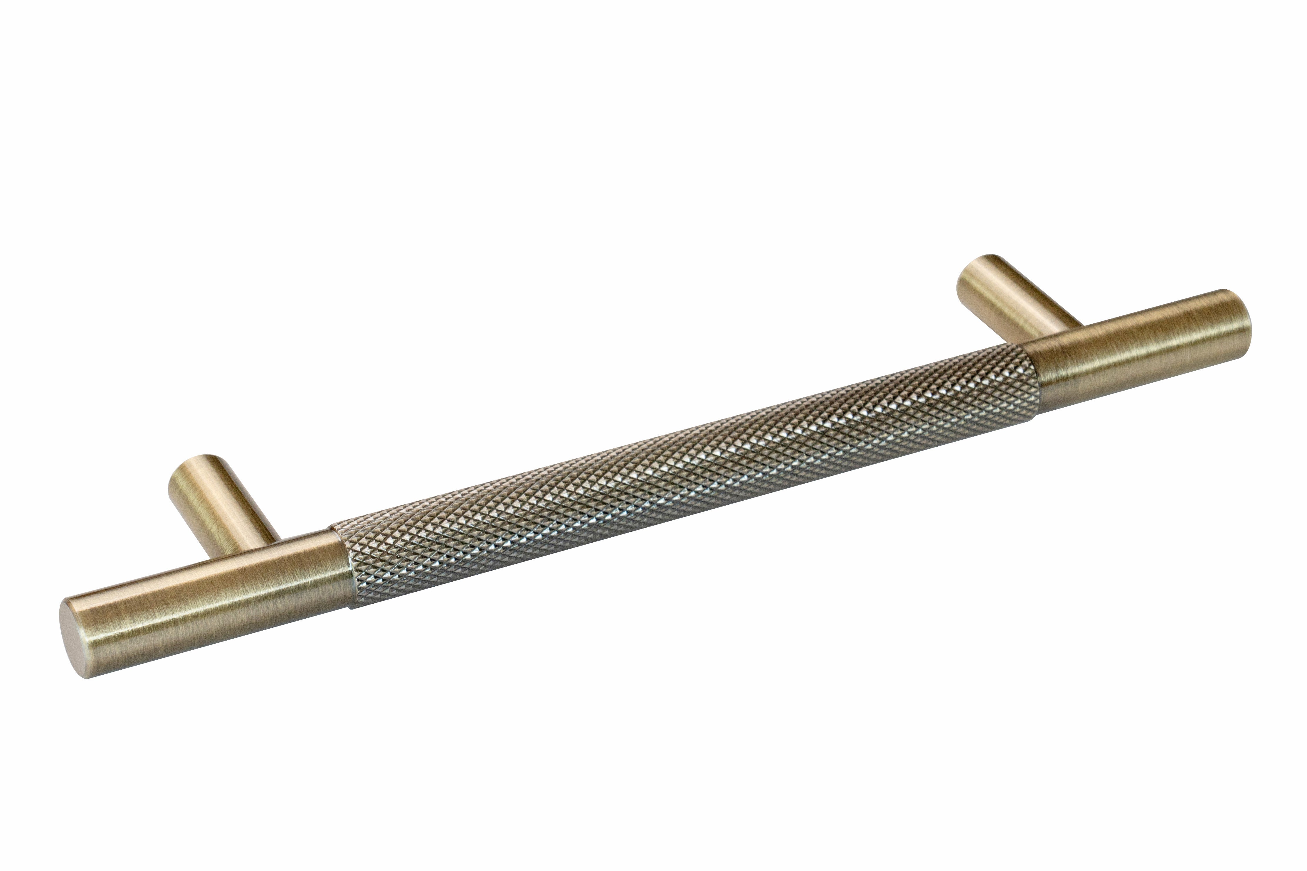 Knurled Pull Handle 128mm Antique Brass