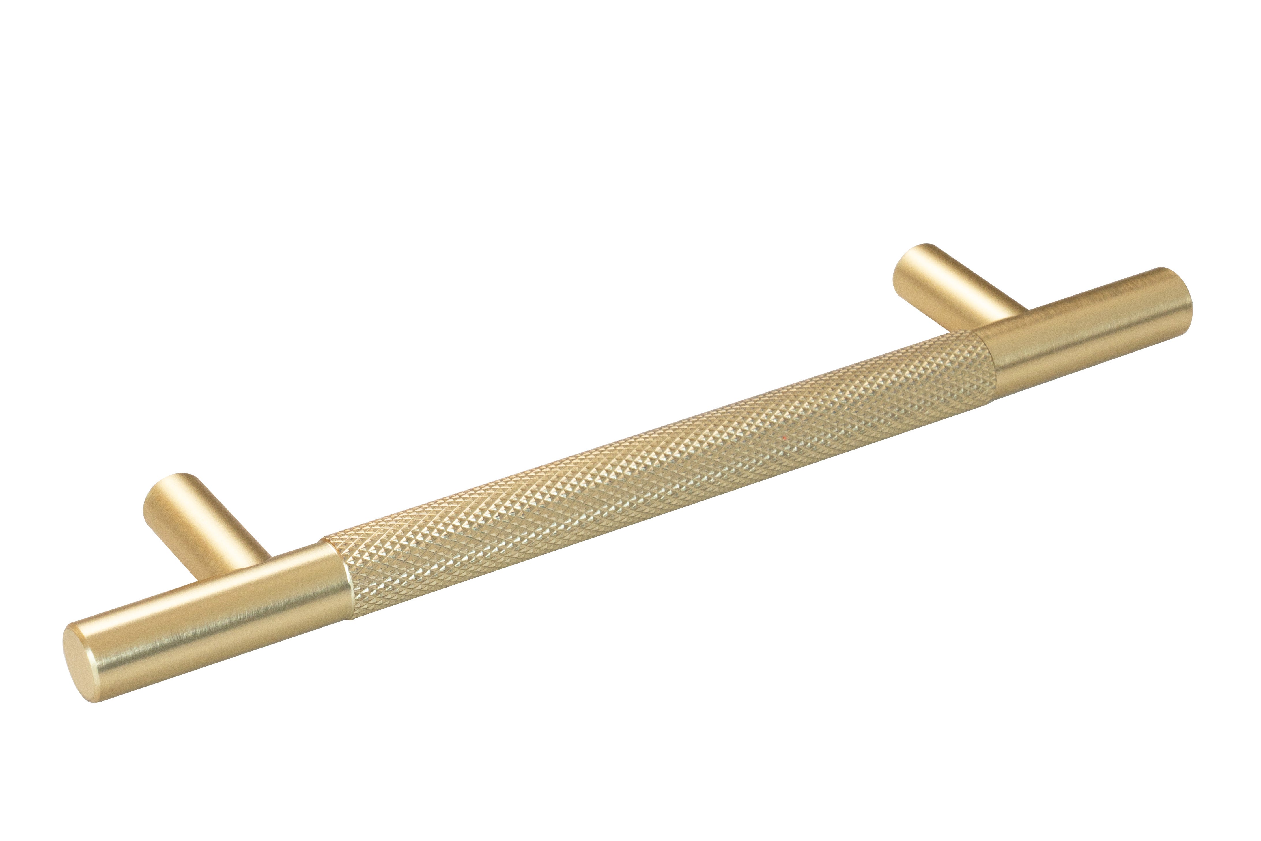 Knurled Pull Handle 128mm Satin Brass