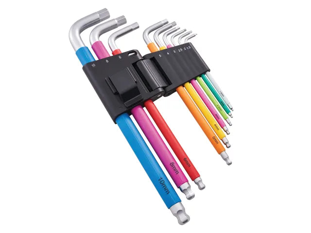 Faithful 9 Piece Colour Coded Hex Key Set FAIHKS9C