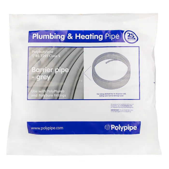 Polyplumb Barrier Polybutylene Pipe Coil (Grey) 28mm